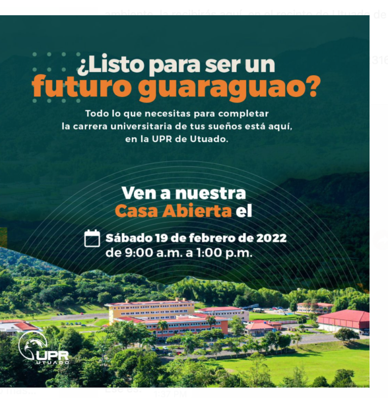 UPR Utuado presentará sus ofrecimientos académicos en casa abierta – Universidad de Puerto Rico