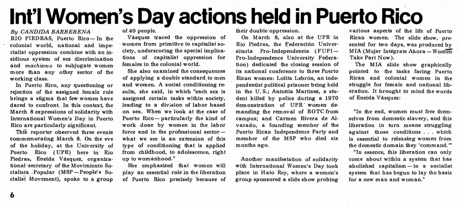 Int’l Women’s Day actions held in Puerto Rico – Documentos de los ...