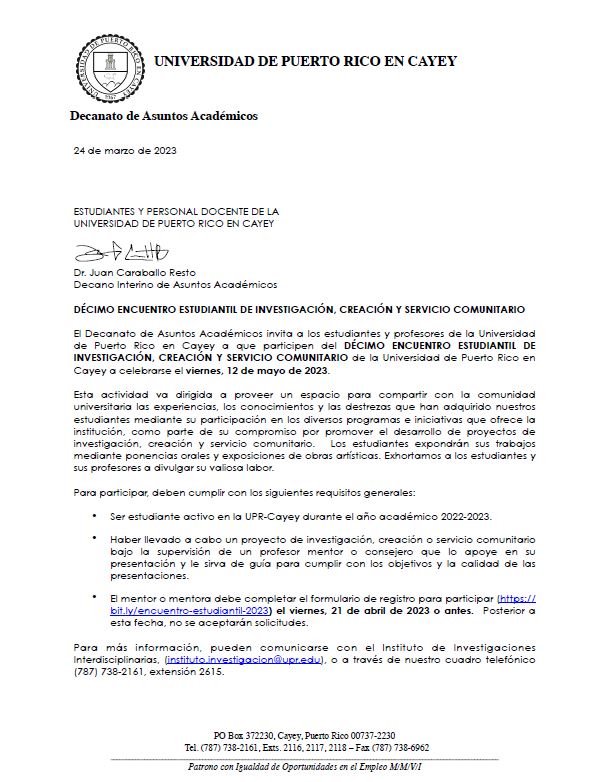 Convocatoria Encuentro Estudiantil 2023 – Instituto de Investigaciones ... Convocatoria Encuentro Estudiantil 2023 – Instituto de Investigaciones ...